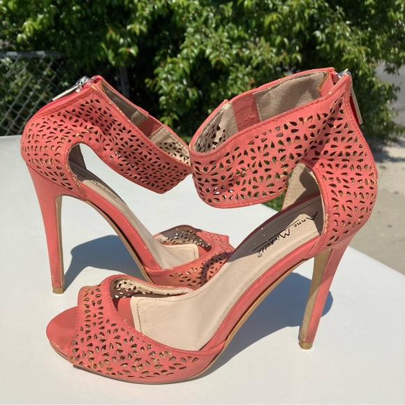 Anne Michelle | Shoes | Anne Michelle Perforated Ankle Strap High Heel ...